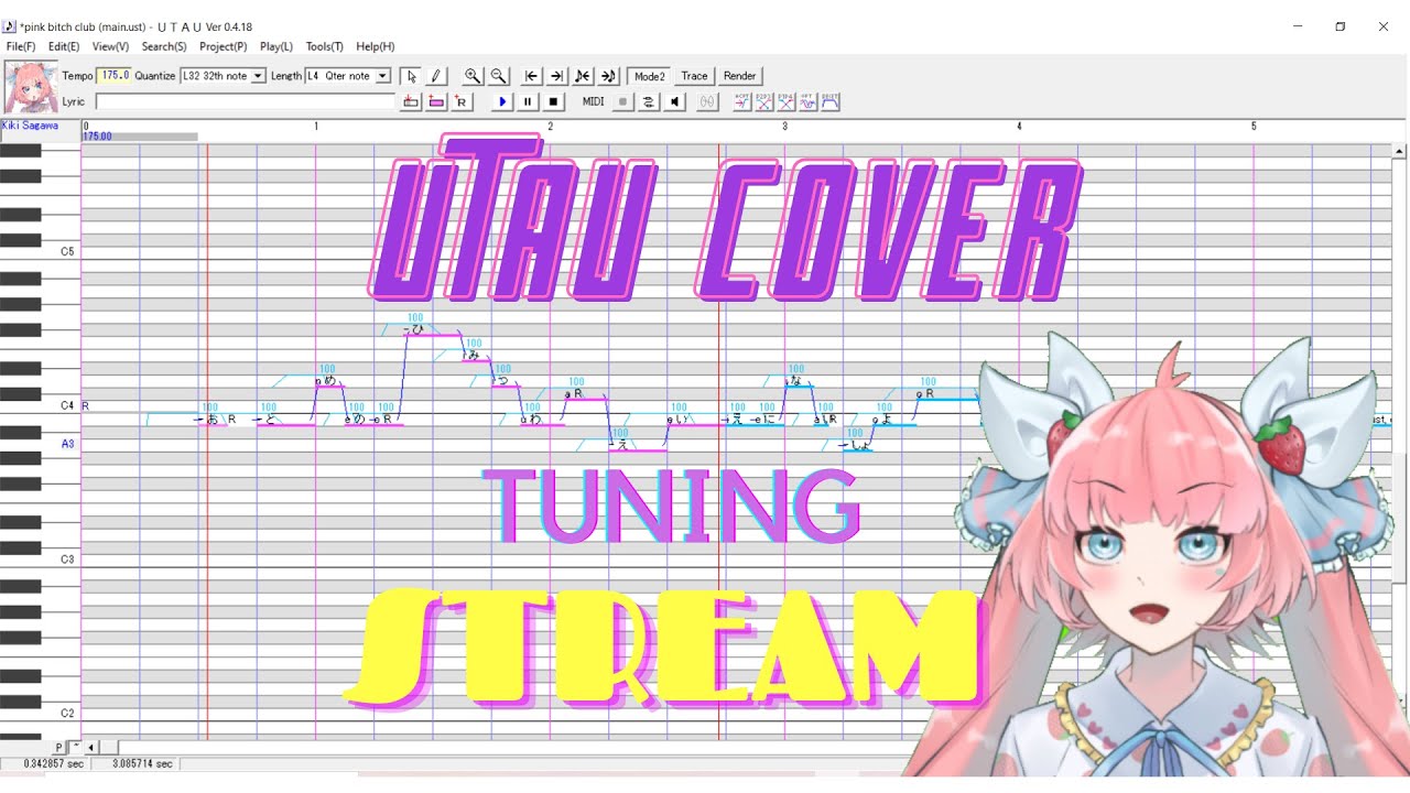 UTAU COVER Tuning STREAM (VTUBER Kiki Sagawa) - YouTube