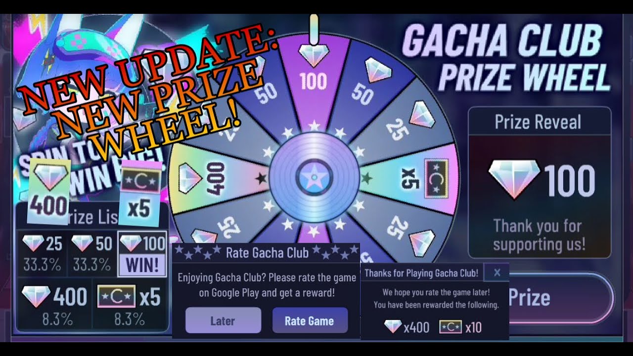 Gacha club 1-3-4, 1-4-4, 1-6-2 Chapter [NEW UPDATE] New prize wheel ...
