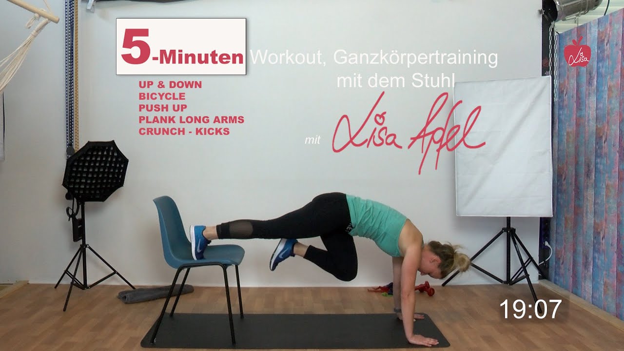 5- Minuten Workout, Ganzkörpertraining mit dem Stuhl - mit Lisa Apfel ...