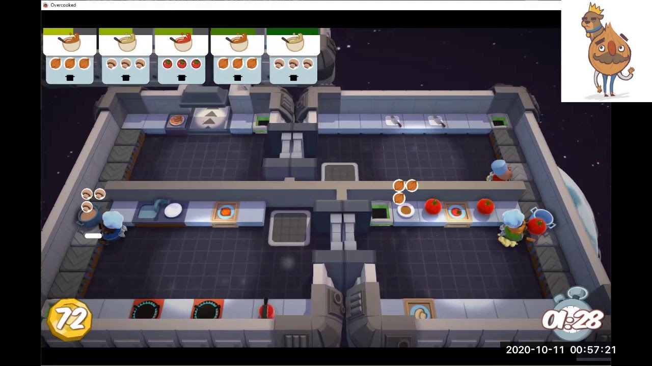 Overcooked 1 - Level 5-6 - 3 Stars- 3 players - Score: 164 - YouTube