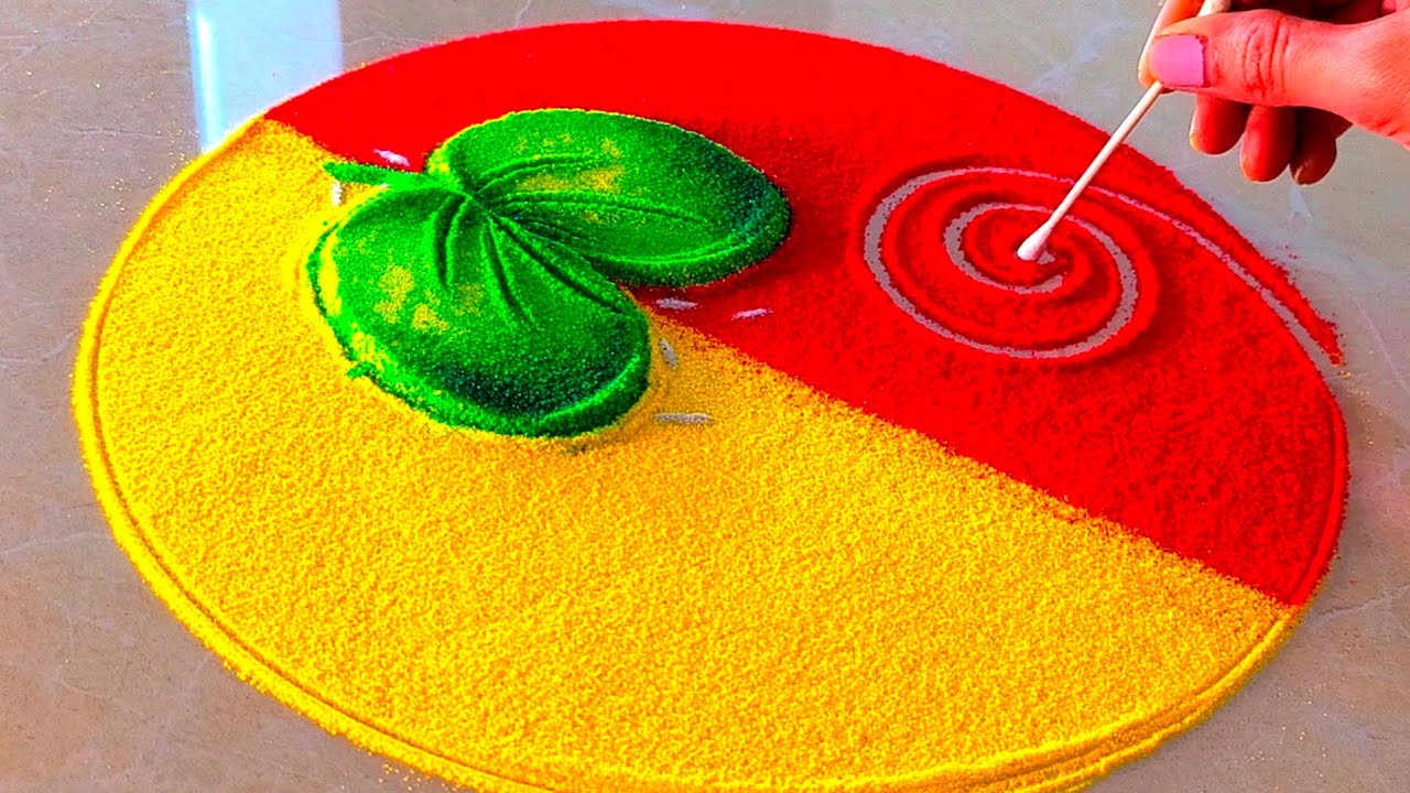 Happy Dasara 💛 2024 rangoli/Dasara special super easy rangoli /Dussehra ...