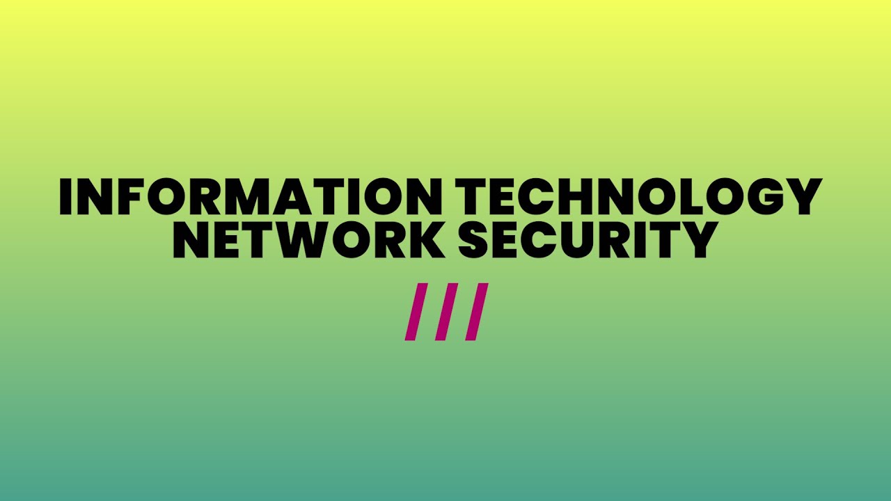 Information Technology Network Security (1475) - YouTube