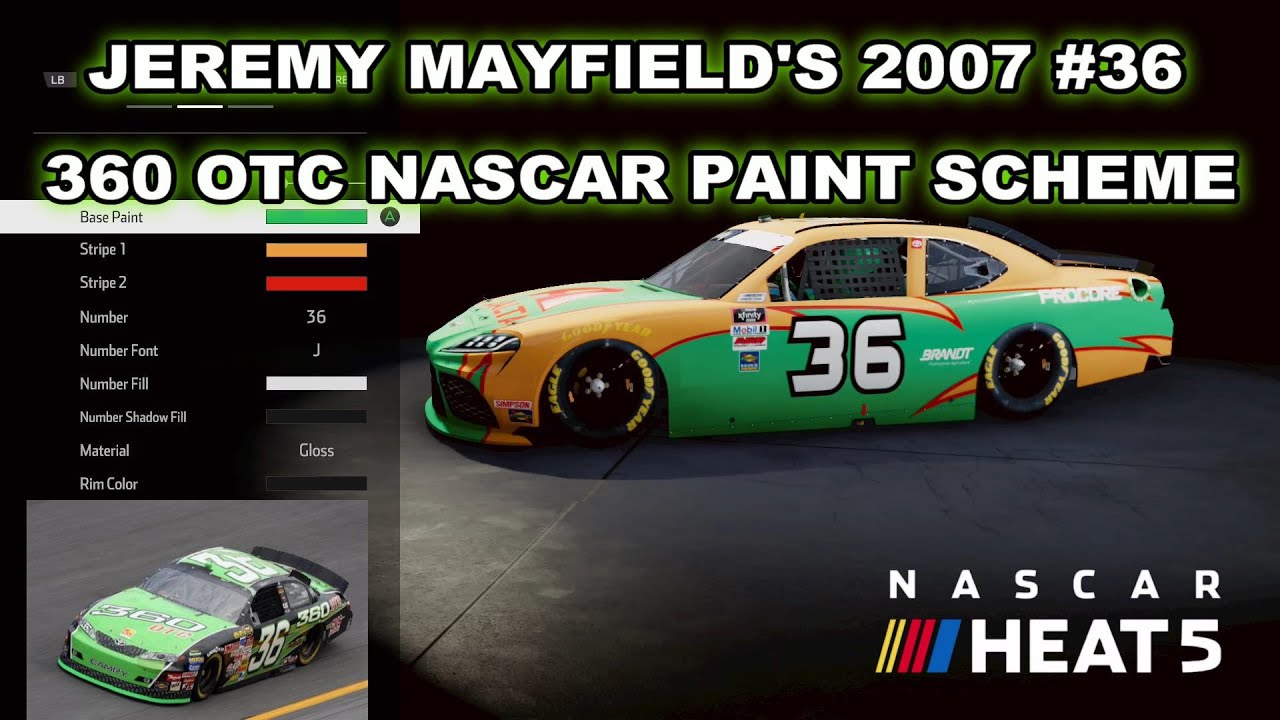 MAKING JEREMY MAYFIELD'S 2007 NO 36 360 OTC NASCAR PAINT SCHEME IN ...