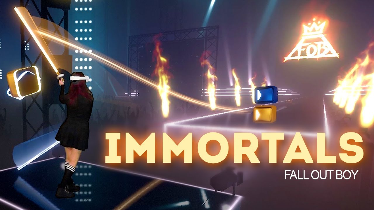 Fall Out Boy - Immortals - Beat Saber [Mixed reality gameplay] - YouTube
