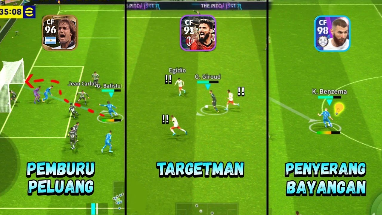 PENJELASAN 5 GAYA BERMAIN STRIKER!! PEMBURU PELUANG, TARGETMAN, DLL. - EFOOTBALL 2024 MOBILE ...