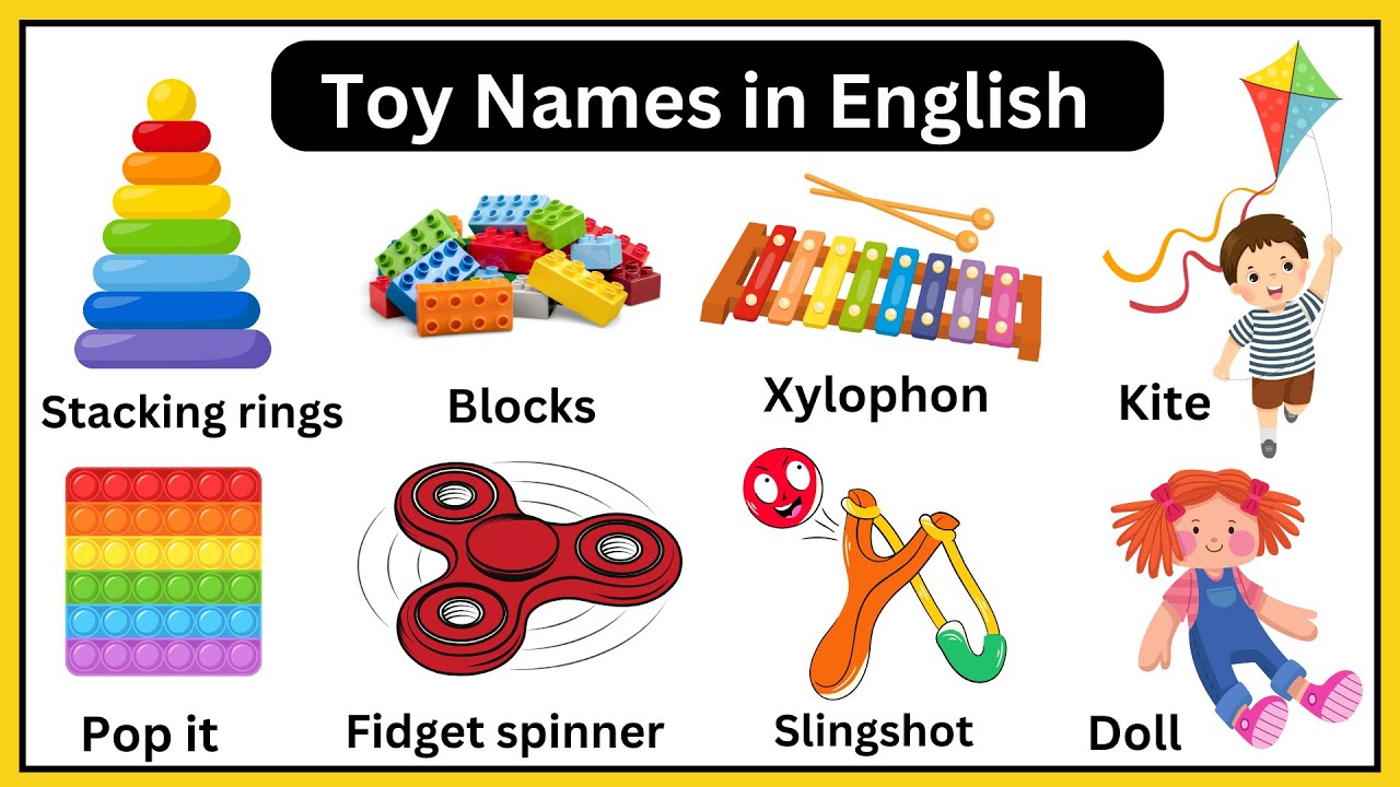Learn Toy Names in English:Fun examples and simple sentences - YouTube