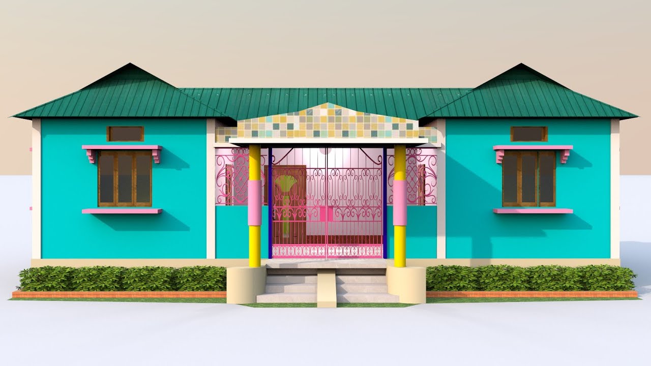 टिन से रूरल घर का डिजाइन गांव के लिए | simple & beautiful village home ...