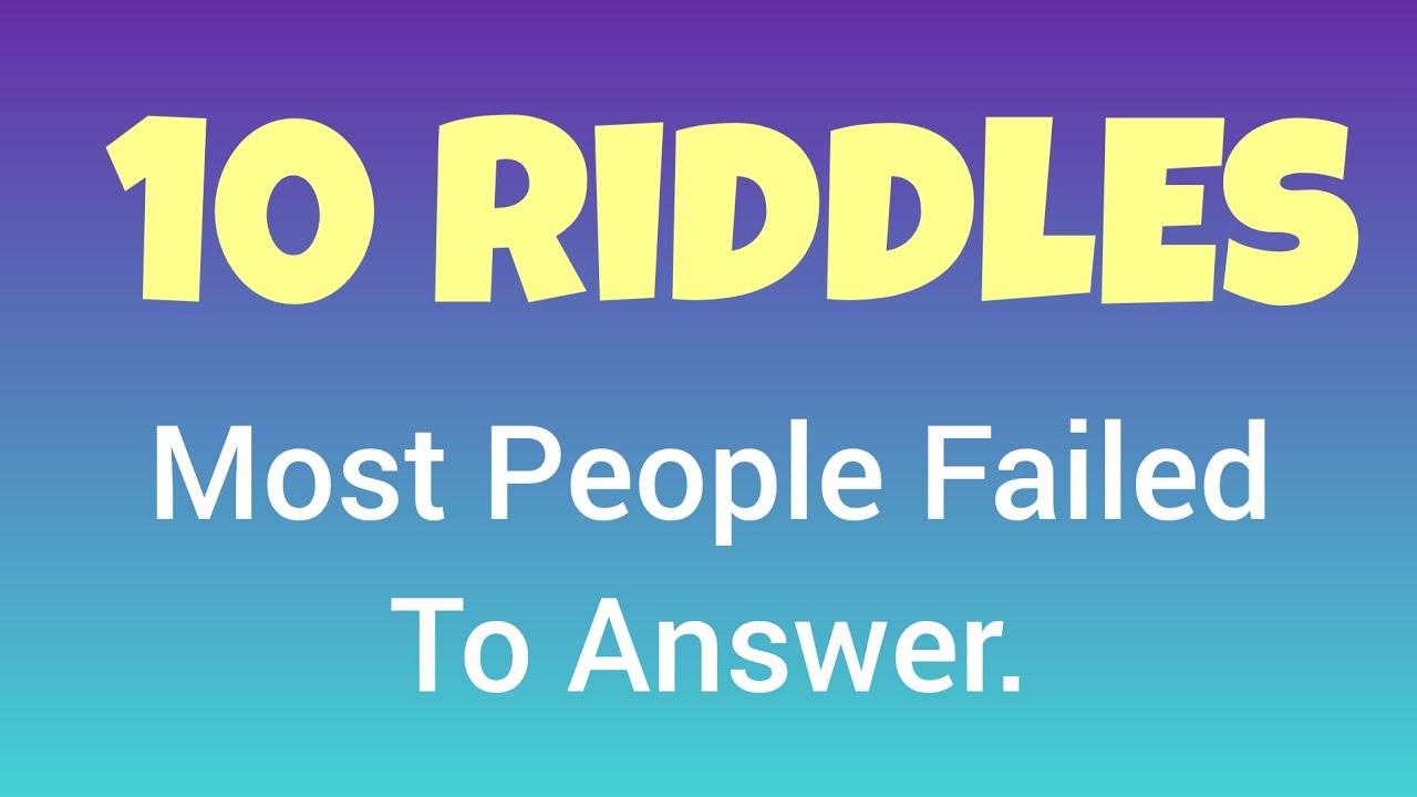 10 Riddles Most People Fail To Answer . - YouTube