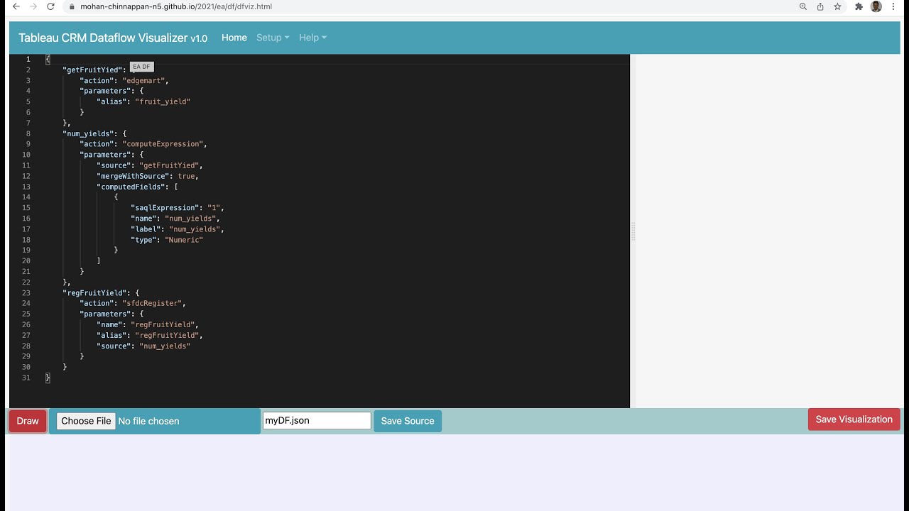 Tableau CRM Dataflow Visualizer tool - YouTube