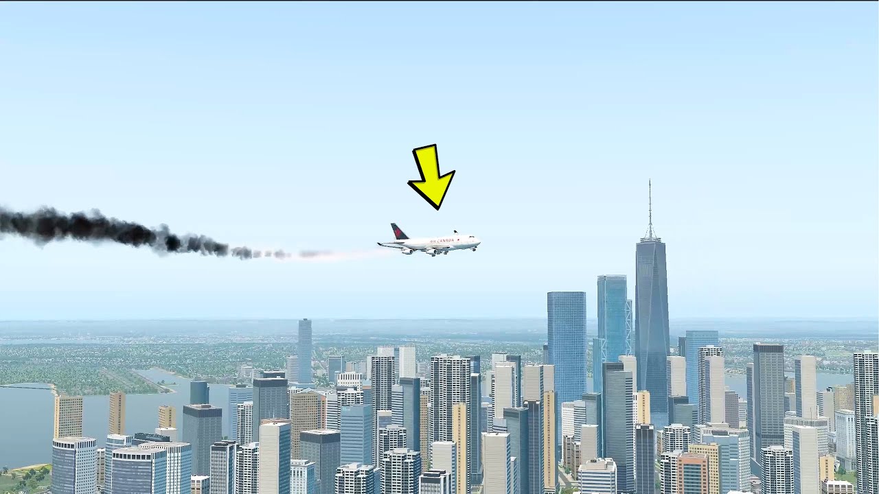 747 Forced To Land On River After Engine Exploded [XP11] - YouTube