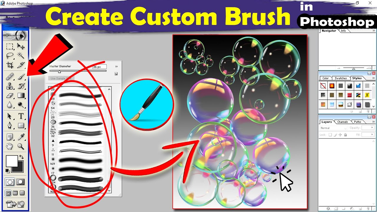 Create Custom Brush in Photoshop | Photoshop me Custom Brush Kaise Banaye | Photoshop tutorial ...