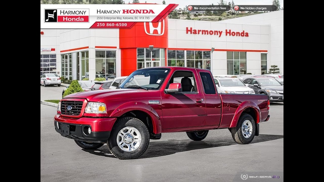 2008 Ford Ranger Sport - Harmony Honda - Red - U6315 - Kelowna, BC ...
