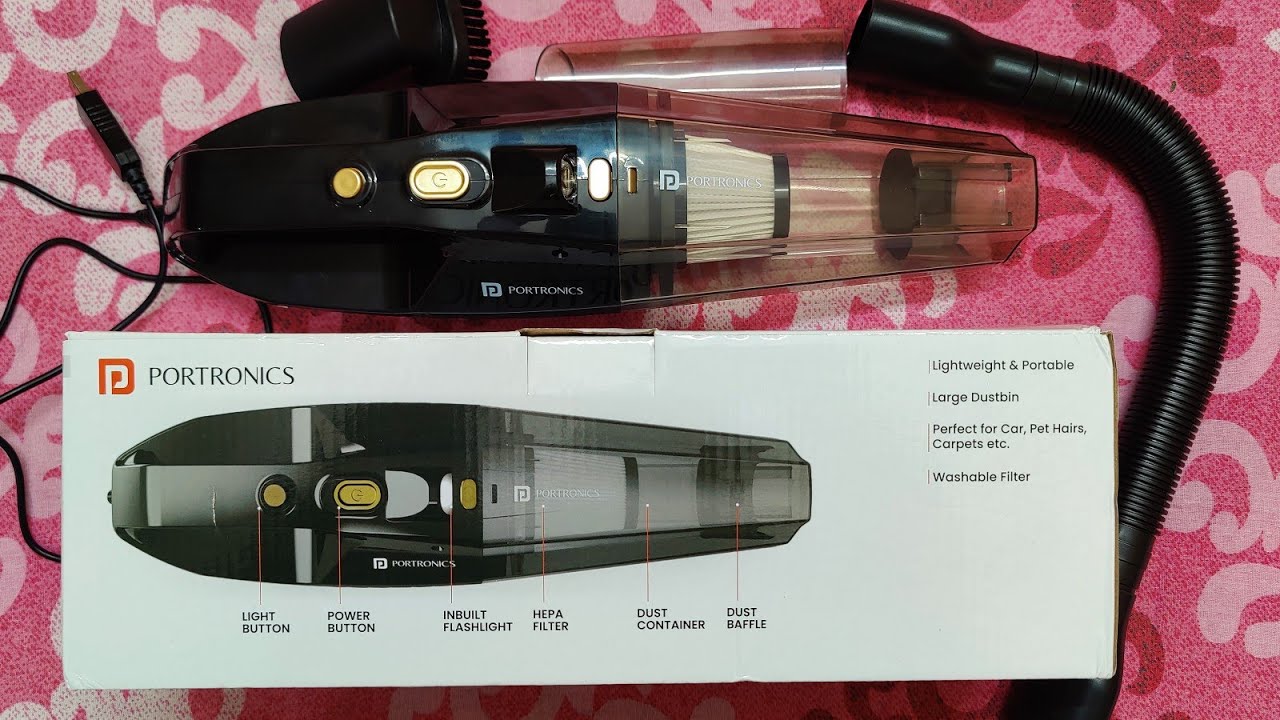 Portronics Portable Vacuum Cleaner Mopcop POR2573 Full Unboxing Video ...