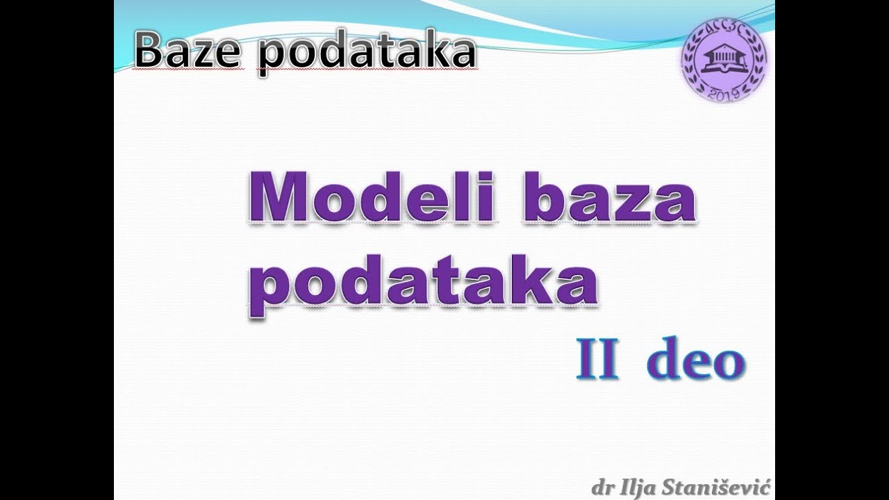 Modeli podataka 2 - YouTube