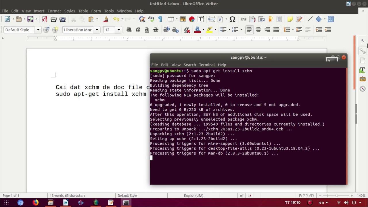 Ubuntu P11. Cài xchm đọc file chm trên ubuntu 18. - YouTube