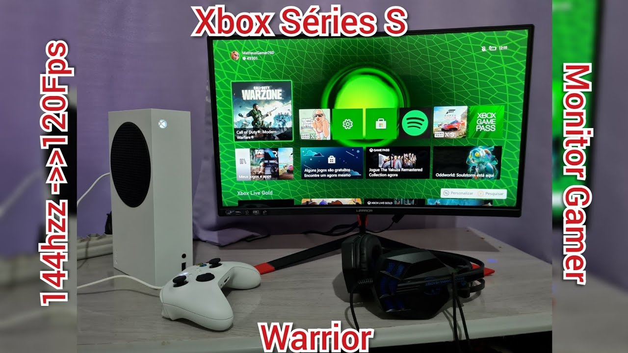 Ligando o XBOX SÉRIES S pela primeira vez no Monitor Gamer 144hz! - YouTube