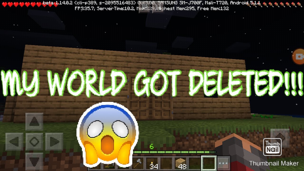 Minecraft - Let's Play | Episode 2 | My World got deleted... - YouTube