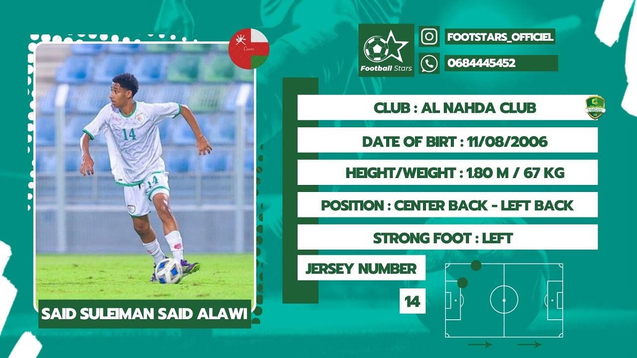 FOOTBALL STARS - SAID SULEIMAN SAID ALAWI [CENTER BACK - LEFT BACK] [AL ...