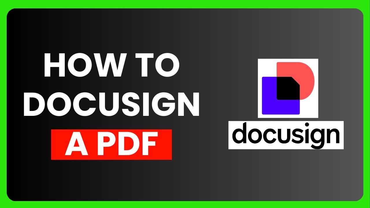How to DocuSign a PDF - YouTube