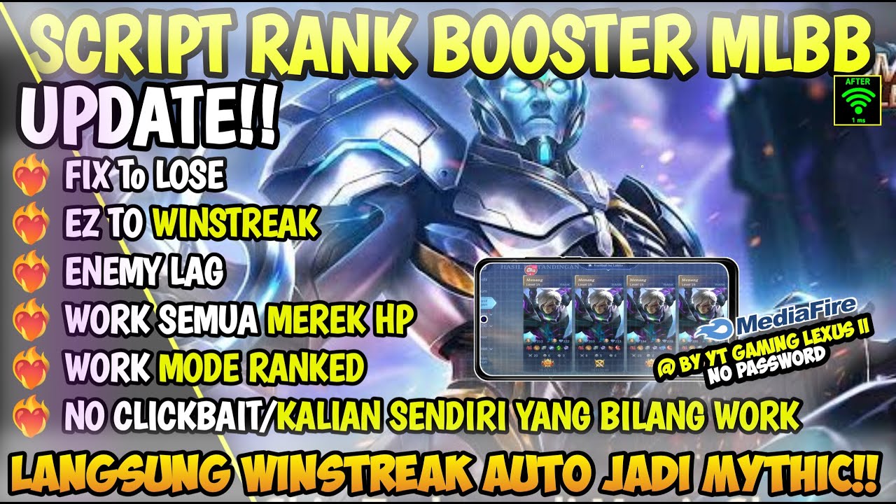 update script rank booster mobile legends terbaru 2023 enemy lag 100% ...