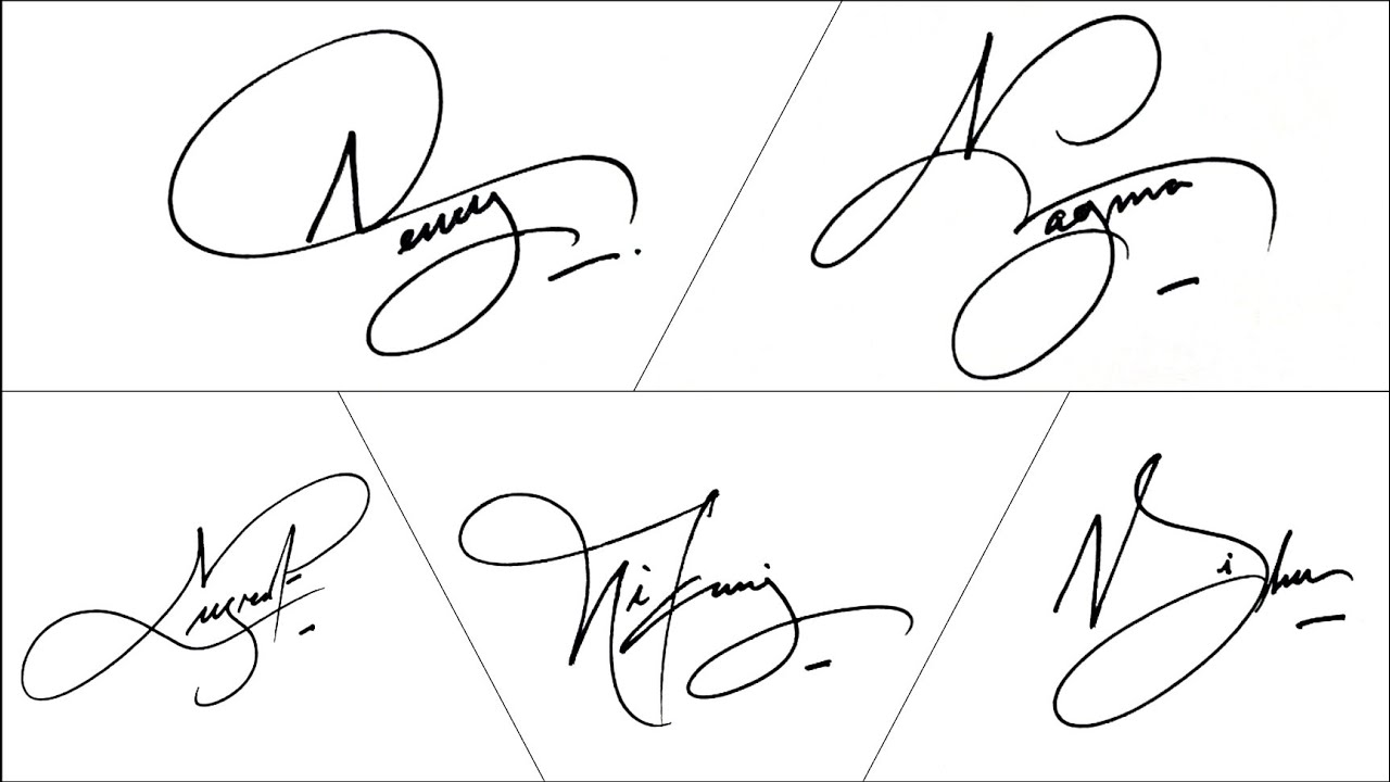 How to create N Signature|Unique Signature Alphabet N|@AnupCalligraphy ...