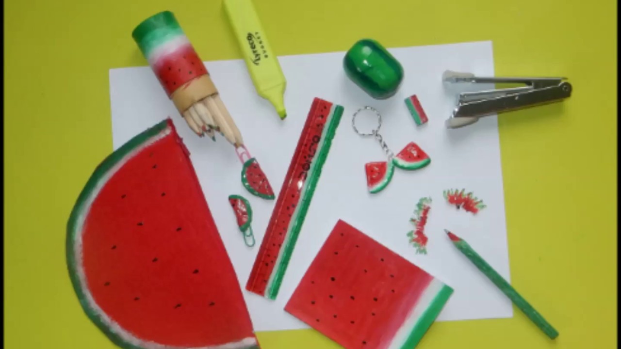 10 DIY Watermelon school supplies for back to school - YouTube