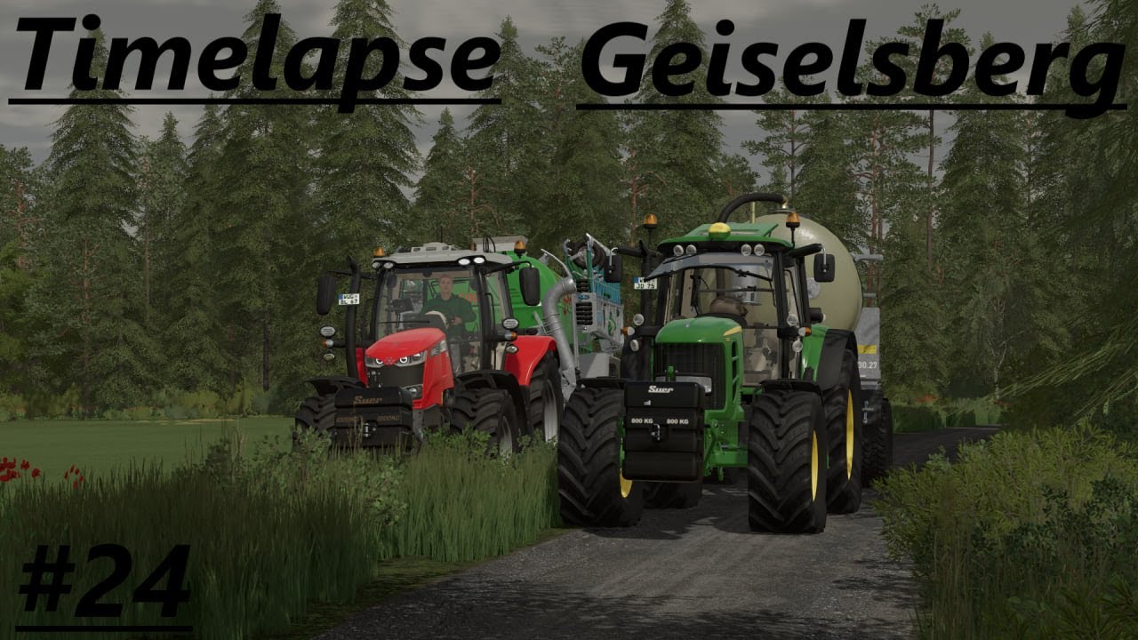 LS22 Timelapse Geiselsberg #24 Gülle fahren mit dem Massey Ferguson ...