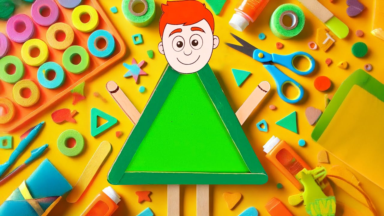 DIY Wooden Triangle Man Craft 🤖 | Easy craft to do at home #diy #craft ...