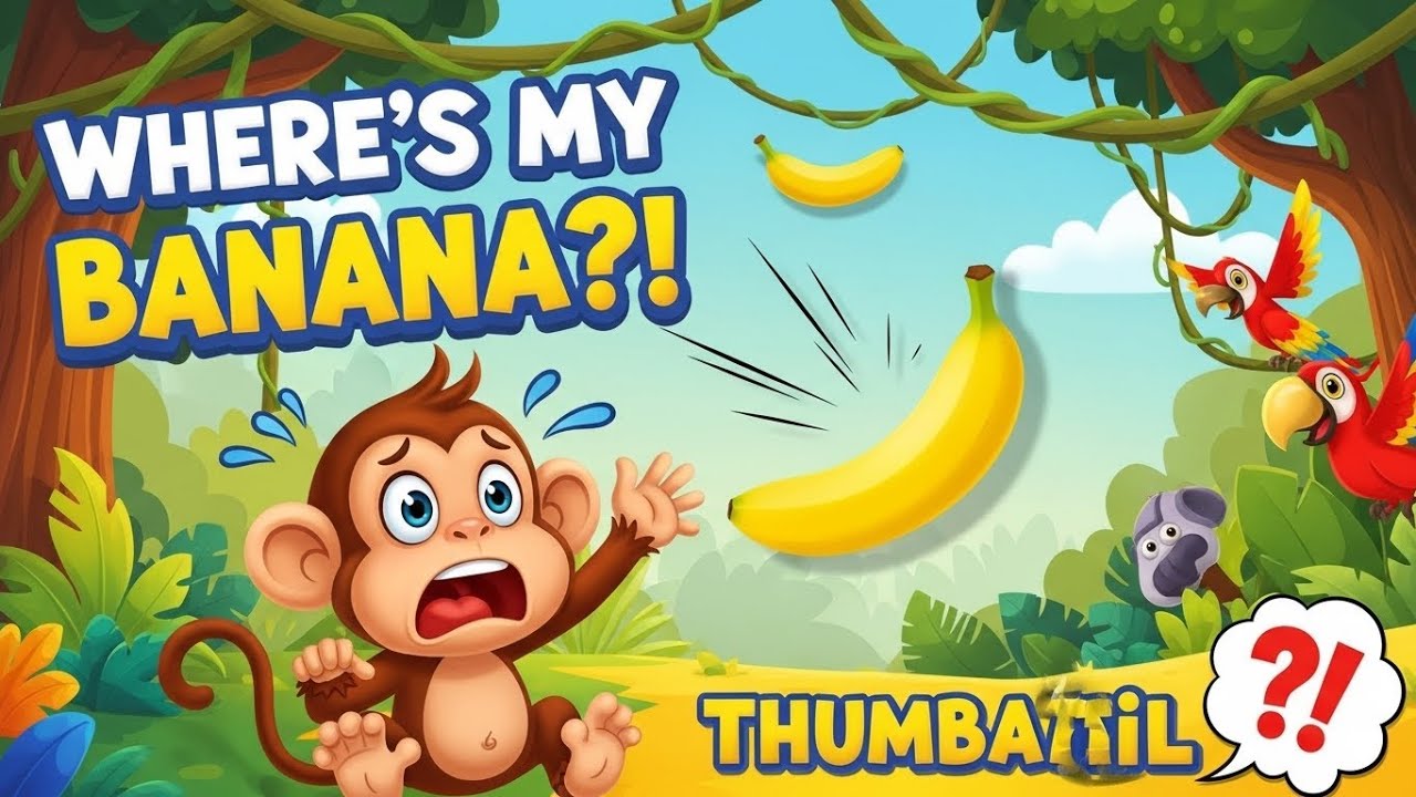 🎵 Naughty Monkey Lost His Banana 🍌🐒 | Fun Kids Poem (4:22 min) - YouTube