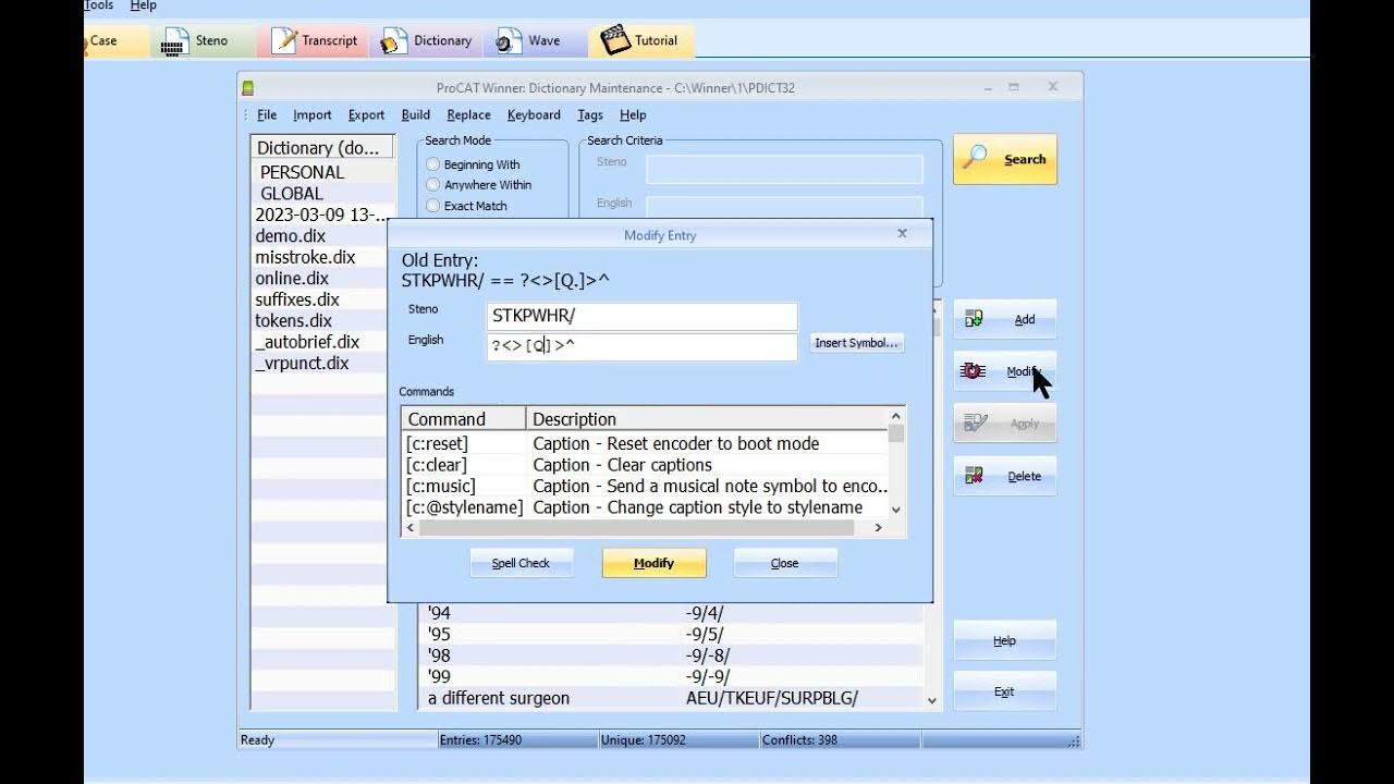 Add, Modify, Delete Dictionary Entries - YouTube