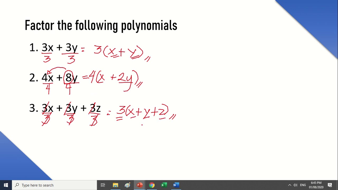Common Monomial Factoring - YouTube