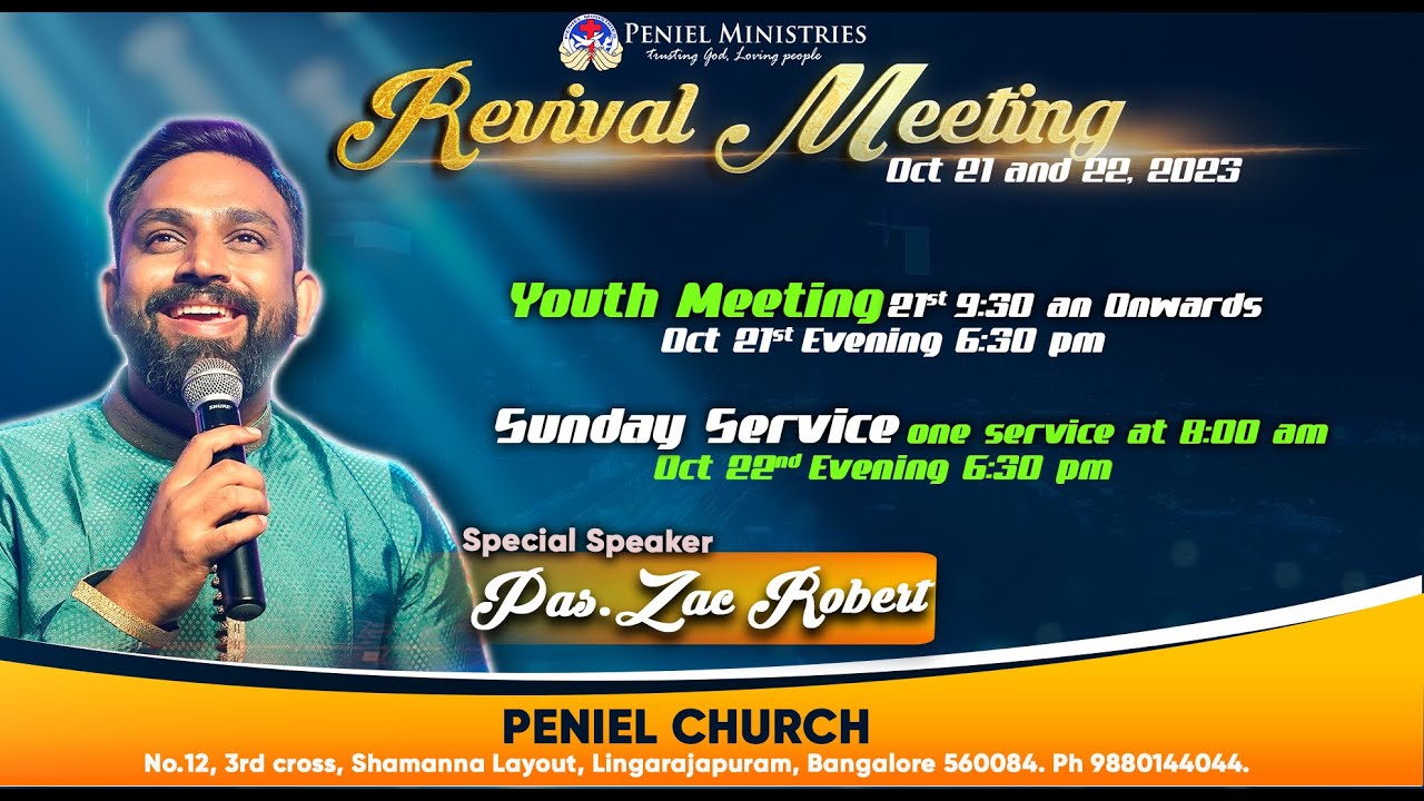 Youth Meeting. Spl Speaker : Pas Zac Robert || 21st October 2023 || # ...
