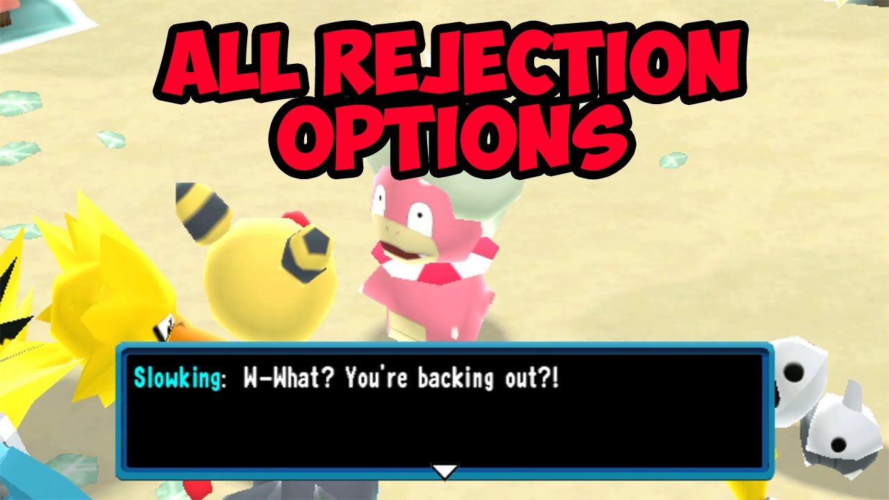 All Rejection Options (Saying No) - Pokemon Mystery Dungeon: Adventure ...