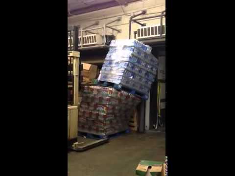 Heavy Load Stacked On Another Pallet - YouTube
