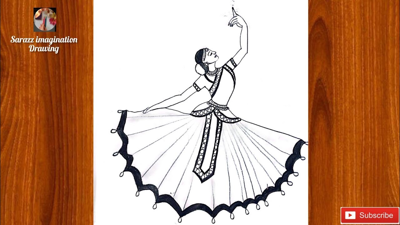 How to draw Traditional Dancing Girl || Pencil Sketch for beginners ...