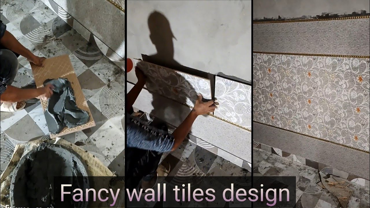 3D tile design full tayyar | tiles lagane ka tarika | fancy wall tiles ...