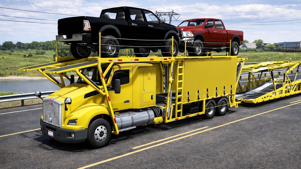 Kenworth T880 Car Hauler - ATS Mods | Complete Auto Transport Rig - YouTube
