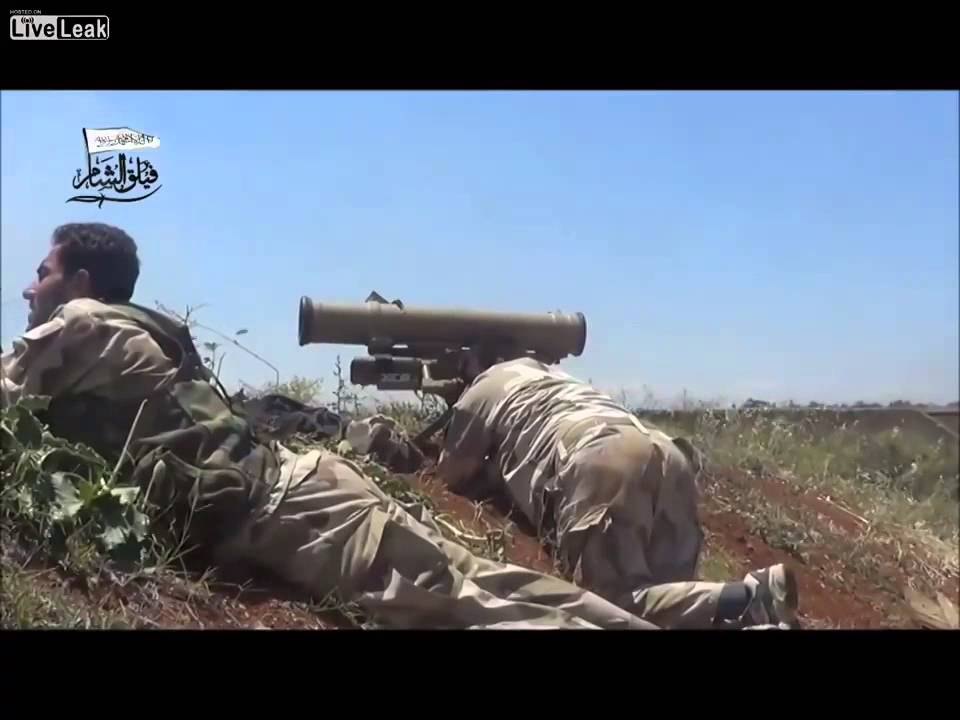 Syria - SAA technical hit by ATGM - YouTube