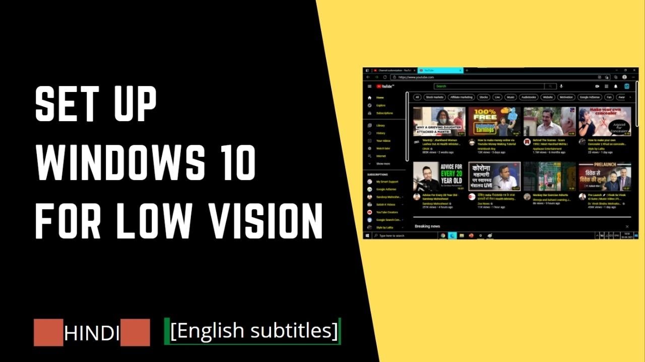 How to Set Up Windows 10 for Low Vision Users | Accessibility Settings ...