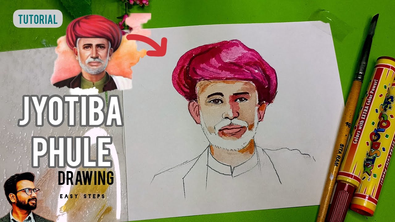Easy Jyotiba Phule Drawing || How to Draw Jyotirao Phule || jyotiba ...
