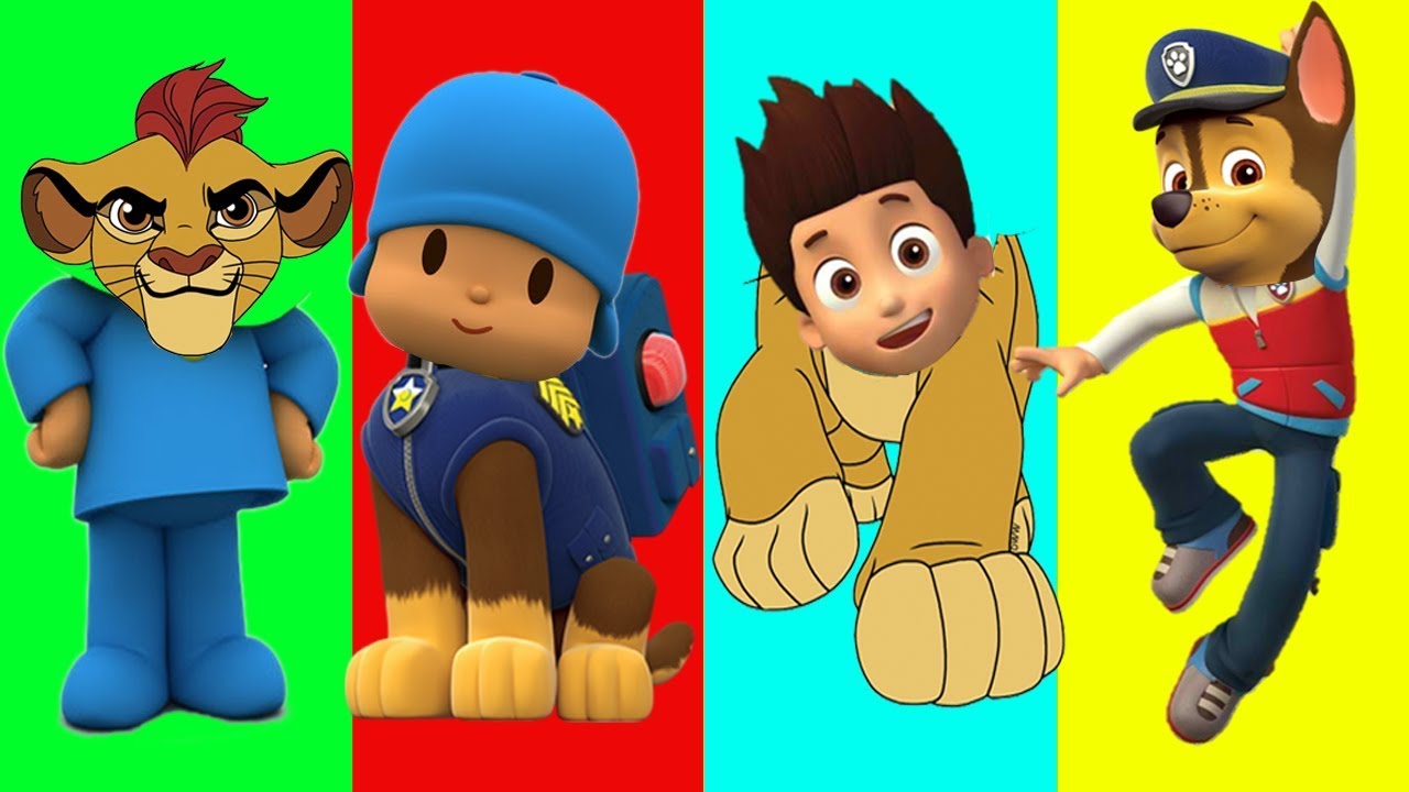 🔴CADE AS CABEÇAS DO POCOYO CHASE E RYDER PAW PATROL E A GUARDA DO LEÃO ...