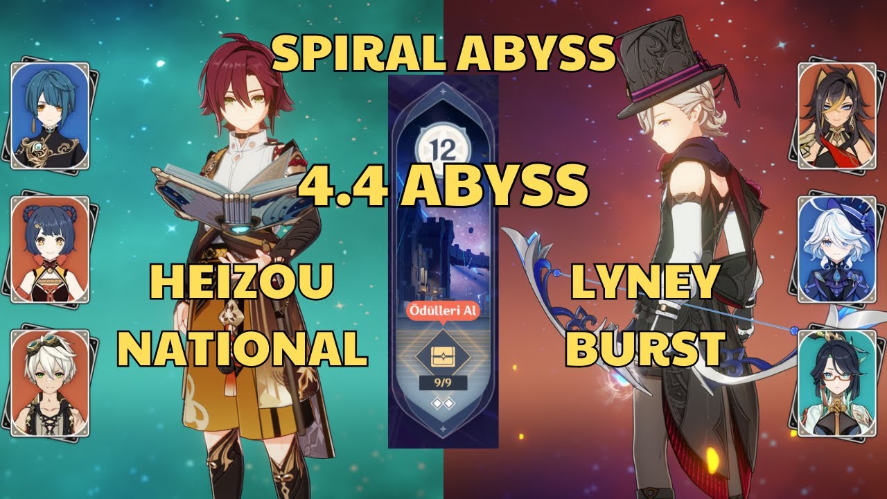 C4 Heizou National | C0 Lyney Burst | Spiral Abyss 4.4 Floor 12 ...