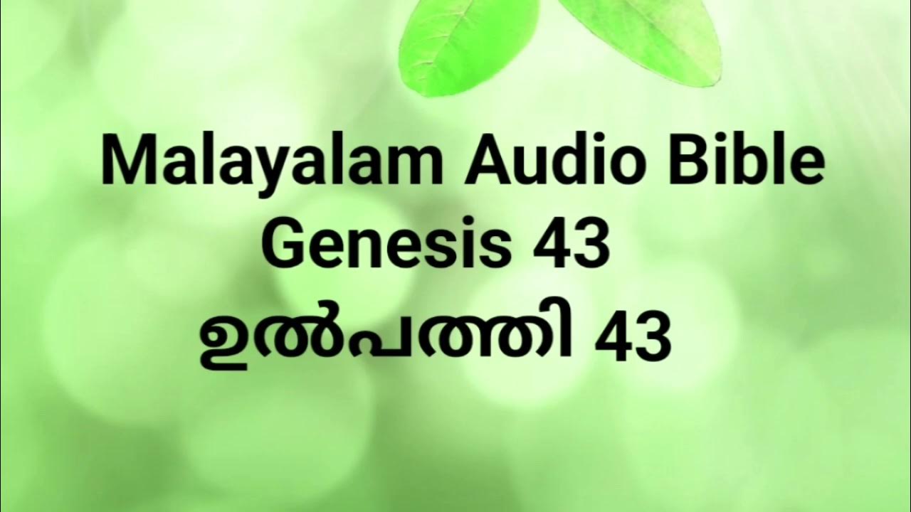 Genesis 43/ഉൽപത്തി 43 Malayalam Audio Bible - YouTube