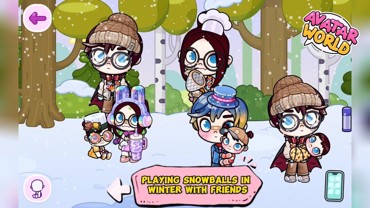 Playing Snowballs in Winter With Friends !! Avatar World - YouTube