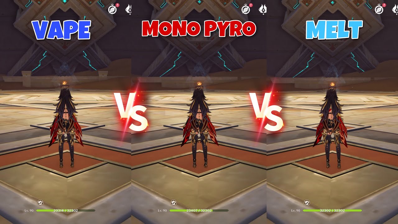 Dehya Vape vs Mono Pyro vs Melt Teams Damage Comparison & Showcases ...