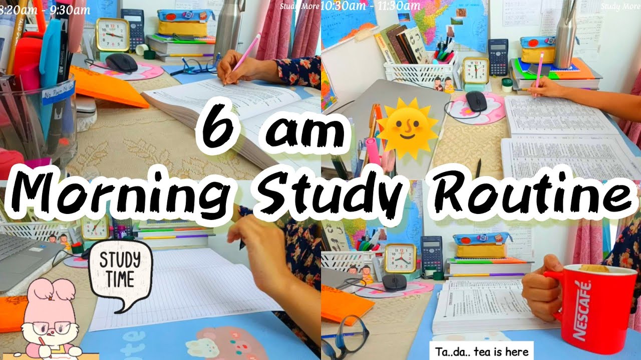 6AM MORNING STUDY ROUTINE 📚 | Busy Study Day 🌷| Study Vlog | Study More ...