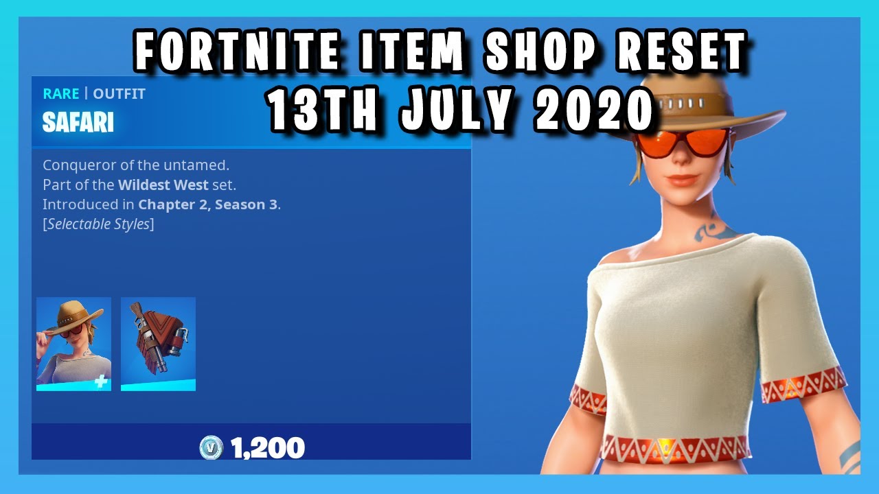 *NEW* SAFARI SKIN SET!!! (Item Shop Reset 13th July 2020) - YouTube