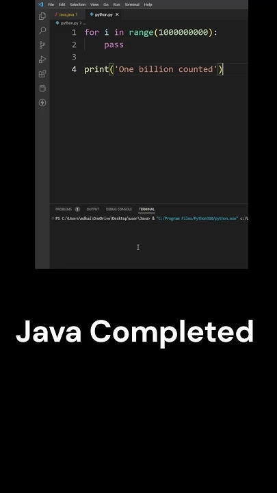 counting to one bilion in java vs python - YouTube