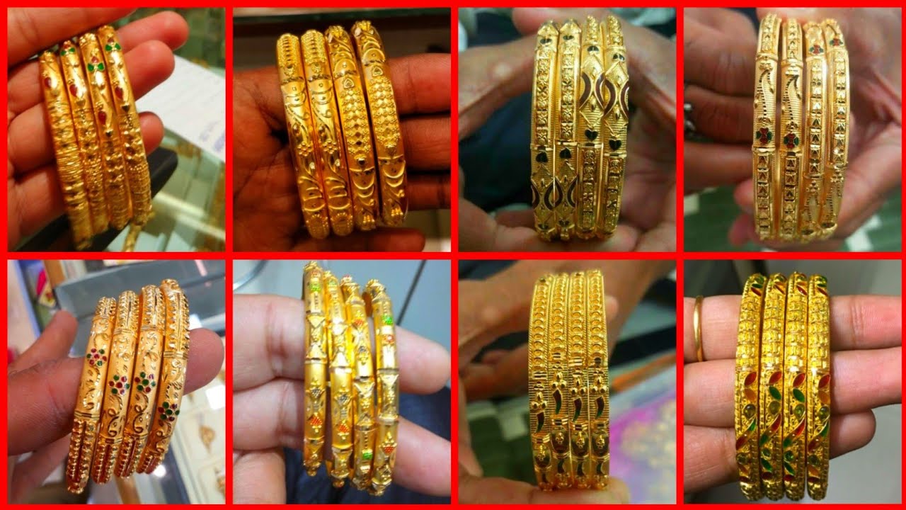 Gold Bala Desgin 2021With price And light weight gold bangles daily ...