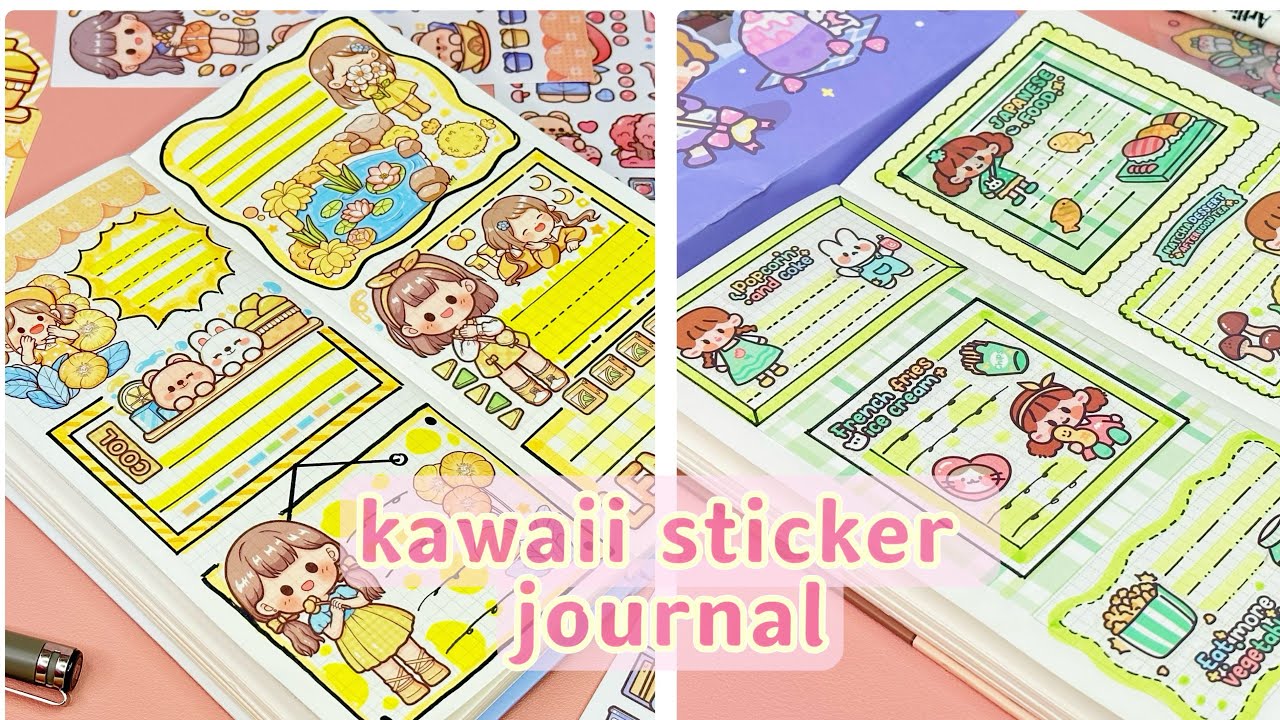 stickers journaling 💕cute kawaii sticker🌈 Immersive ASMR bullet journal ...